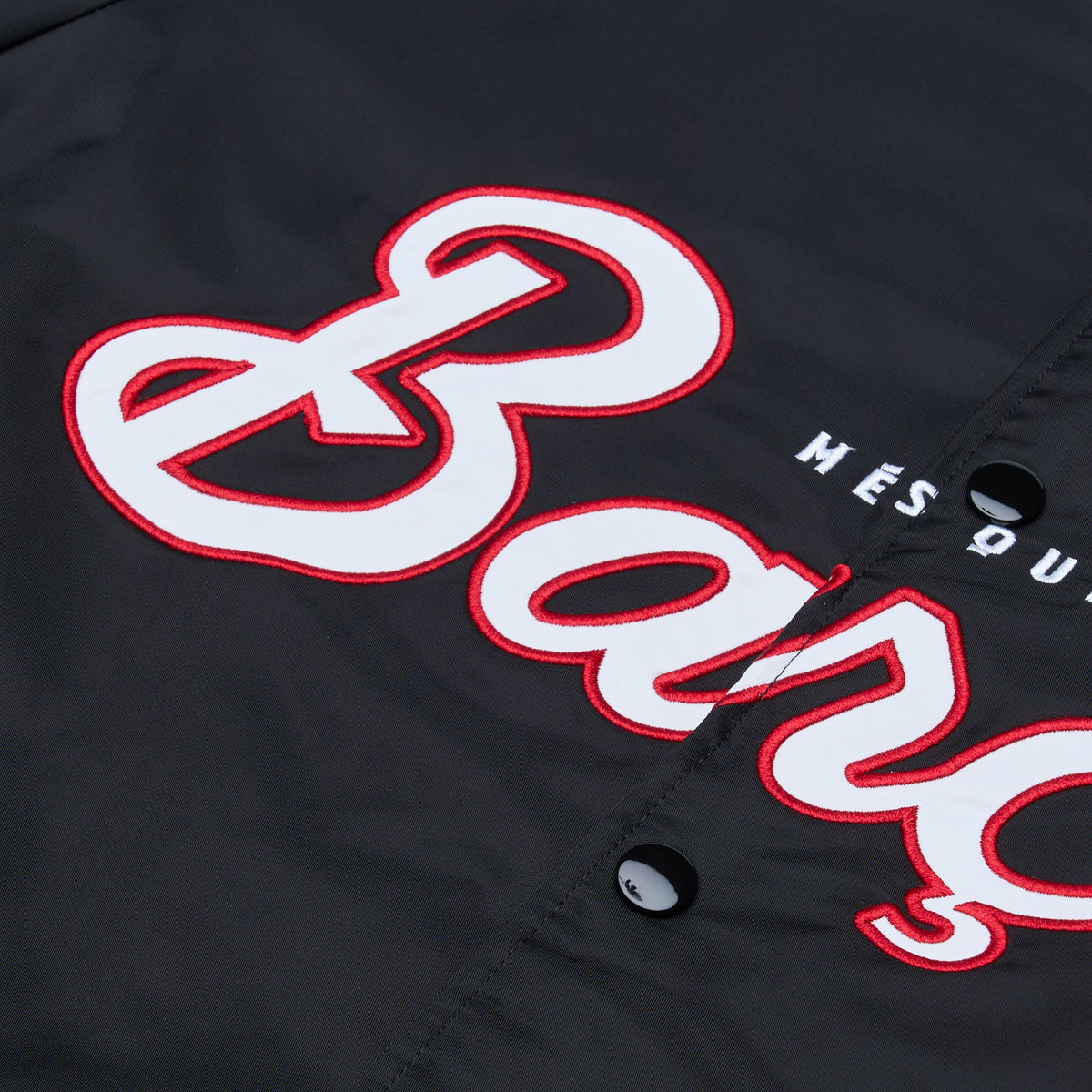 BARÇA Script Logo Nylon Varsity Jacket - Black – YEN TOWN MARKET